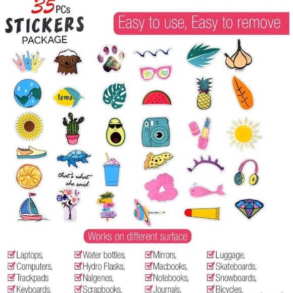 Accessories | Cute Waterproof Stickers For Hydro Flasks Laptops | Poshmark
